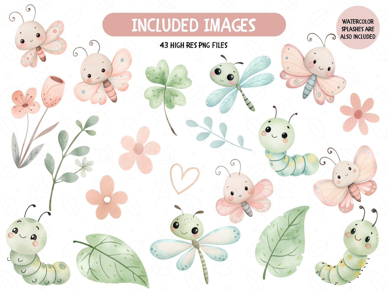 Cute Little Love Bugs Clipart, Insects Clipart, Spring Clip Art Bundle ...