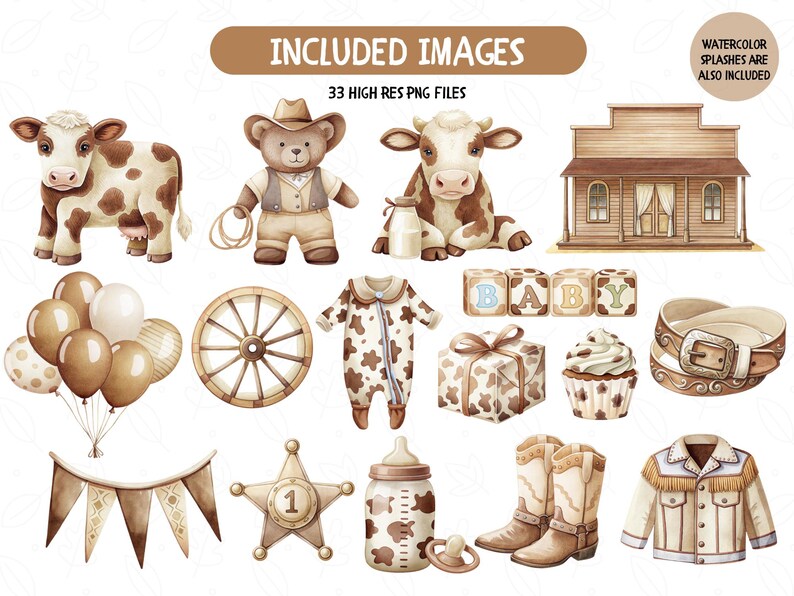 Little Cowboy Clipart Bundle: Wild West Illustration Pack (commercial ...