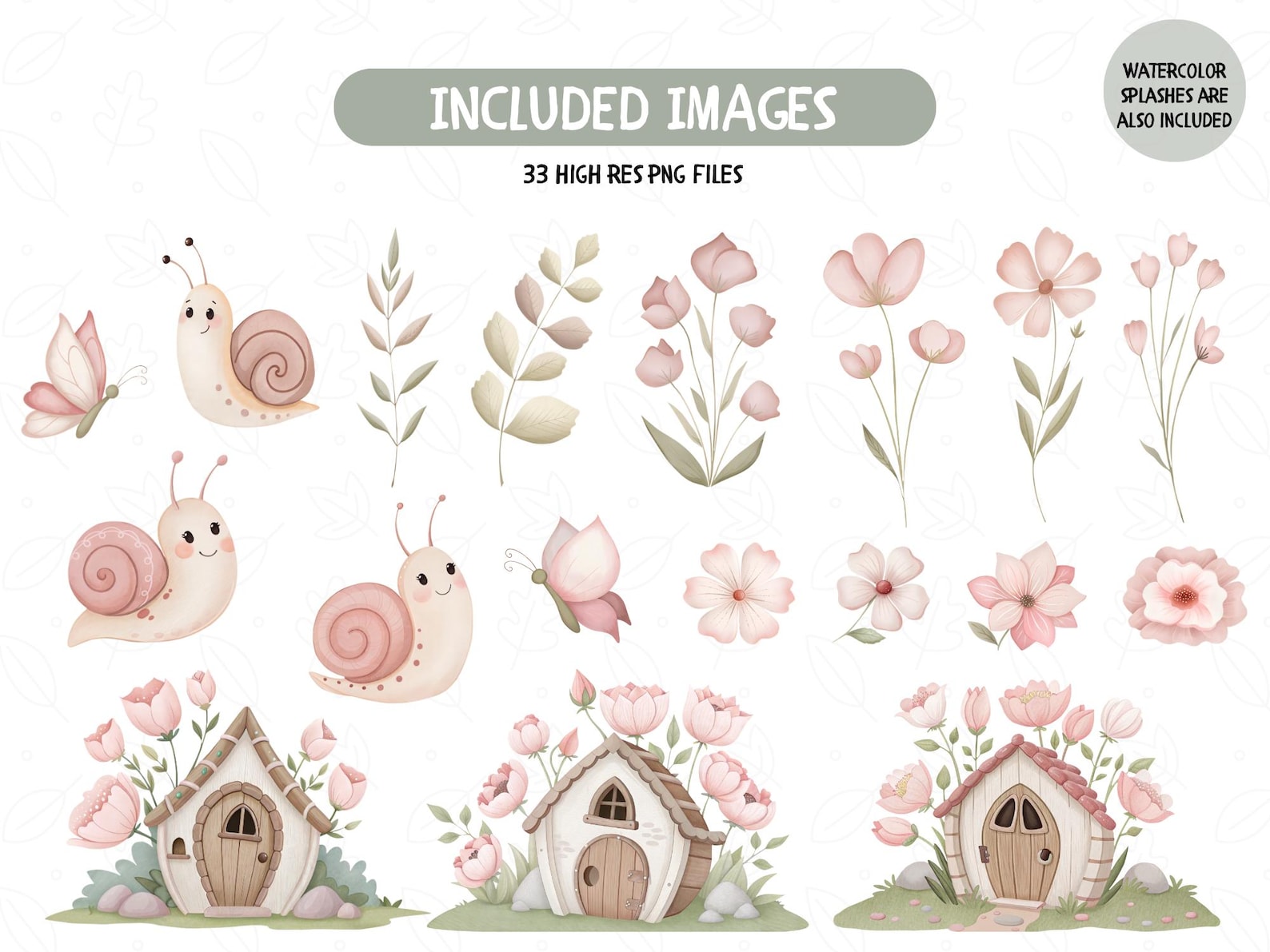 Watercolor Fairy Garden Clipart, Cute Fairies Clipart, Watercolor Fairy ...