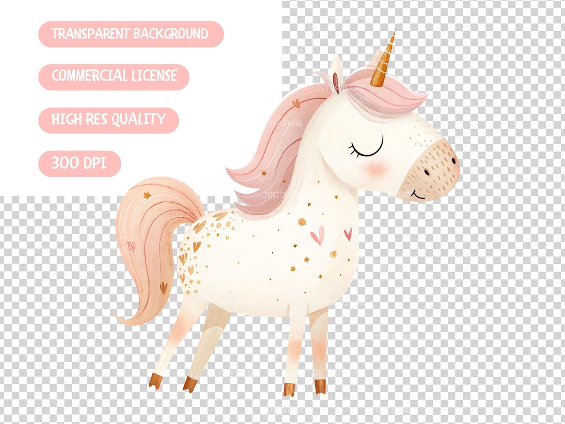 Pastel Unicorn Clip Art, Unicorn Party Clipart, Princess Girl and ...