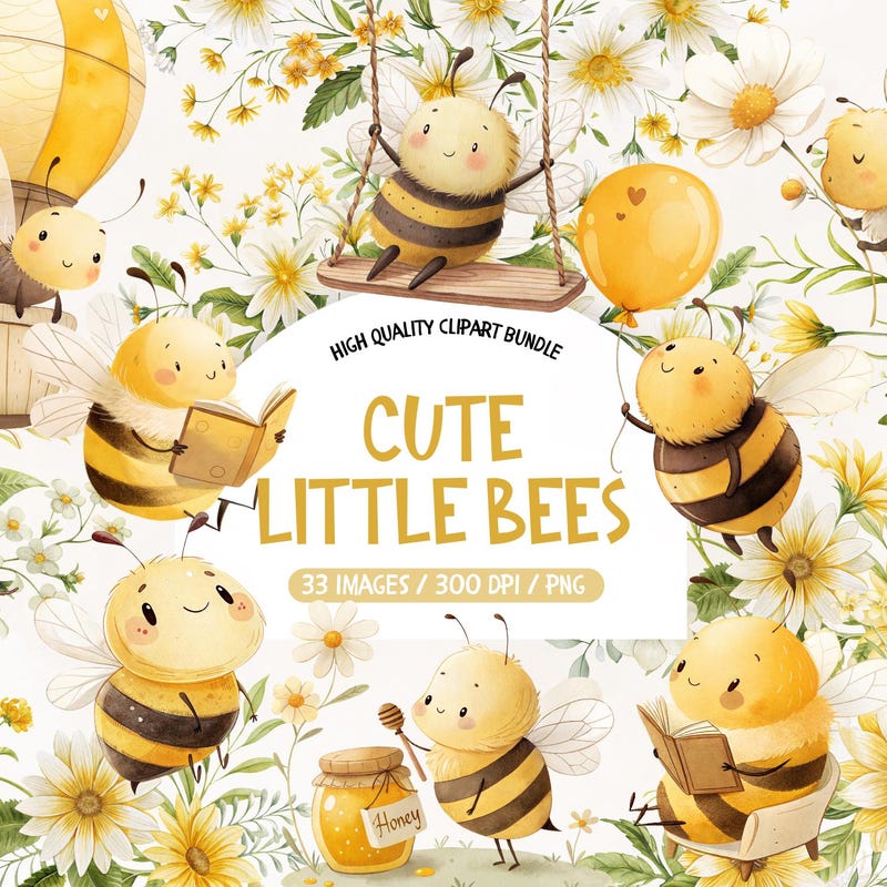Bee Clipart - Etsy