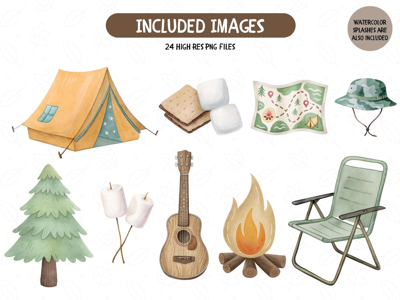 Cute Camping Clipart, Outdoor Activities PNG Bundle, Nature Adventure ...