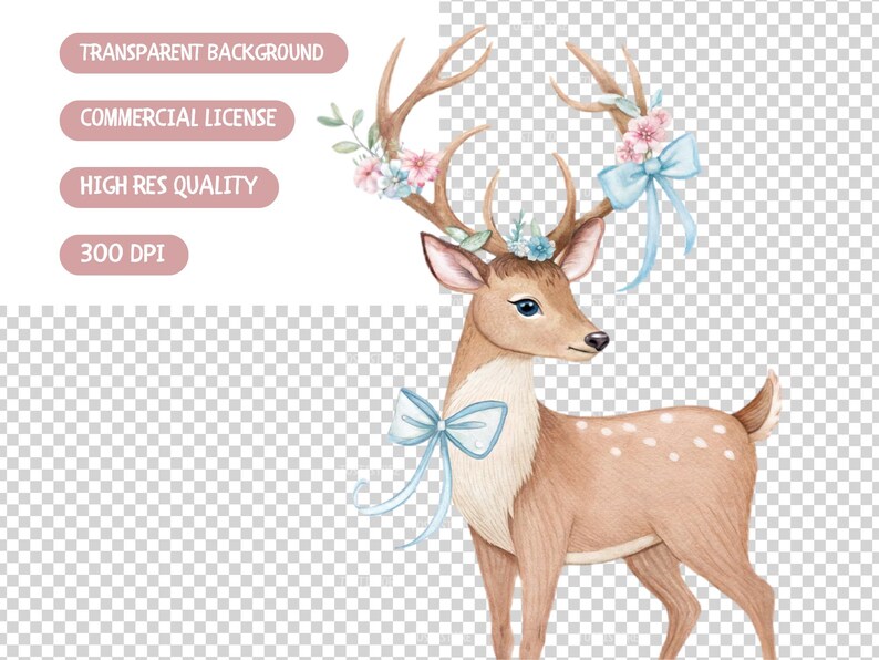 Preppy Christmas Clipart, Watercolor Christmas Clipart, Cute Christmas ...