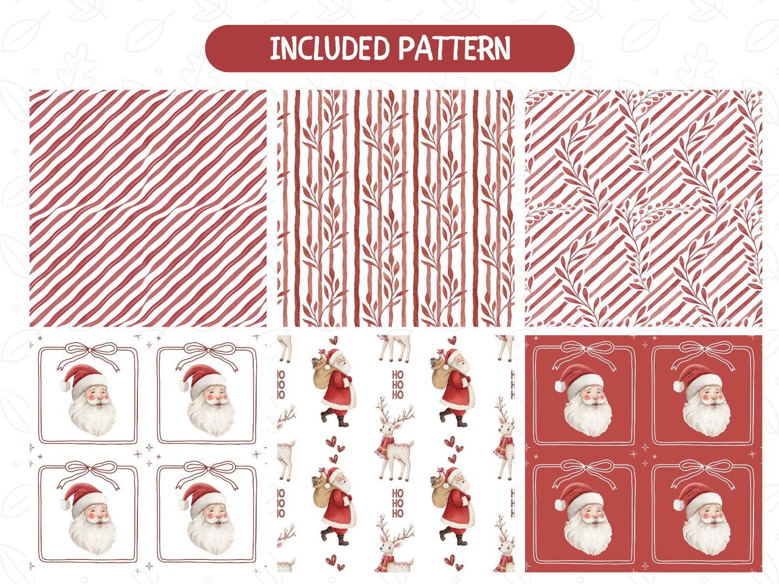 Watercolor Christmas Clipart, Classic Christmas Illustrations, Cute ...