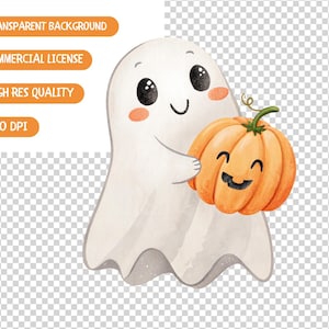 Cute Halloween Clipart, Halloween Illustrations Bundle, Pumpkin Clip ...