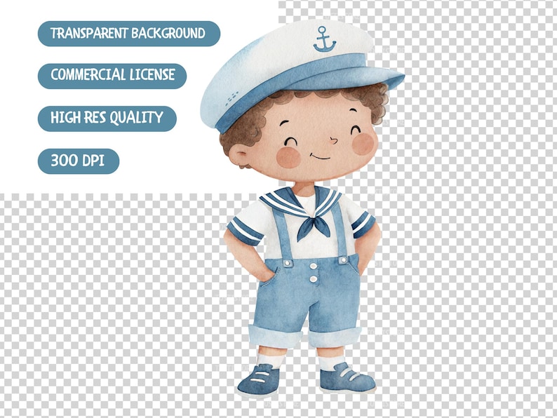 Watercolor Nautical Clipart Bundle, Coastal Illustrations (PNG Digital ...