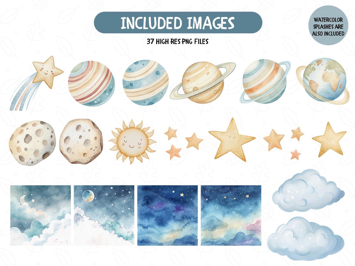 Astronaut Clipart Set: Space Explorers, Planets, Rockets (PNG ...