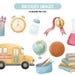 Back to School Clipart Bundle, School Bus Clipart, Cute School Supplies ...