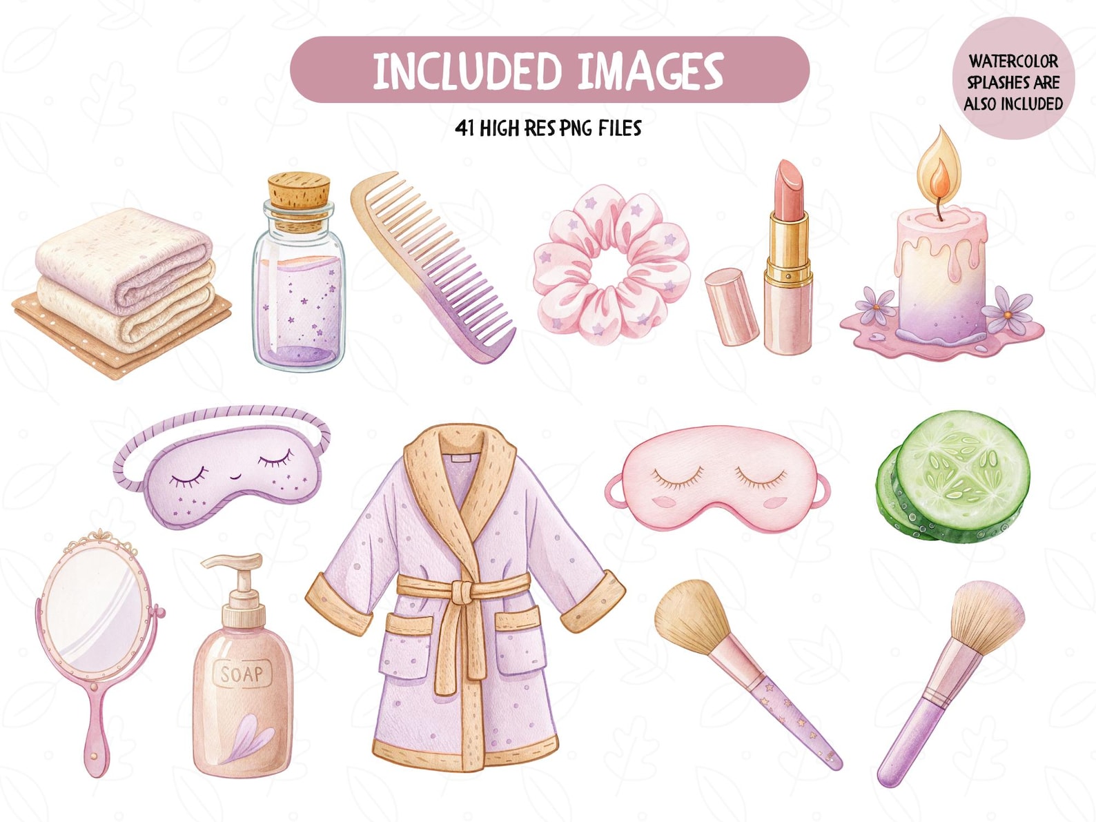 Spa Day Clipart, Cute Spa PNG Bundle, Self Care Clipart, Spa Party ...