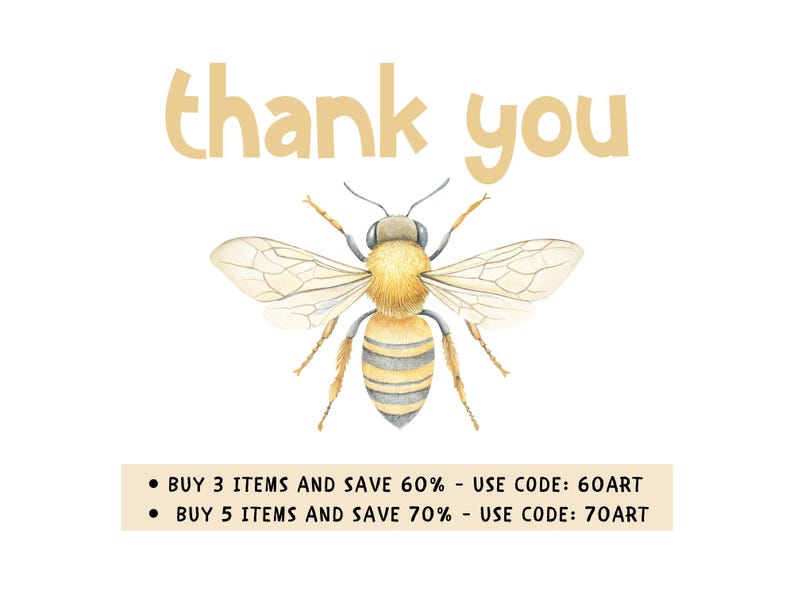 Watercolor Honeybee Clipart Bundle, Floral Bees PNG (digital Download ...