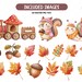 Fall Animals Clipart, Cute Woodland Clipart, Autumn Nursery Animals ...