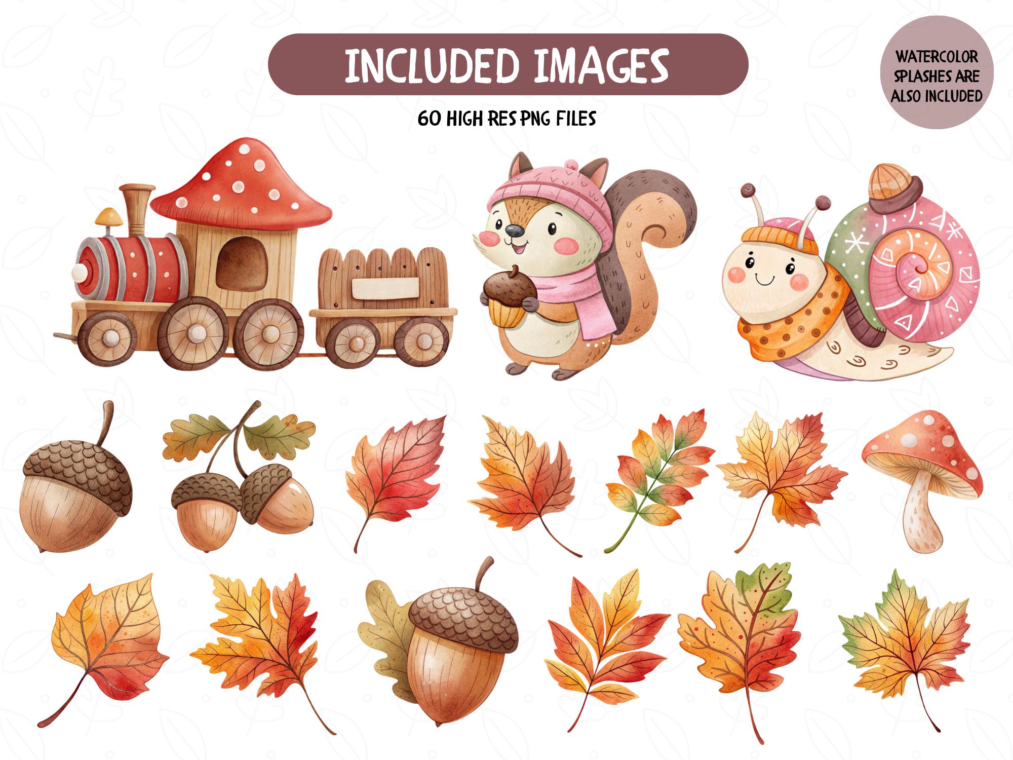 Fall Animals Clipart, Cute Woodland Clipart, Autumn Nursery Animals ...