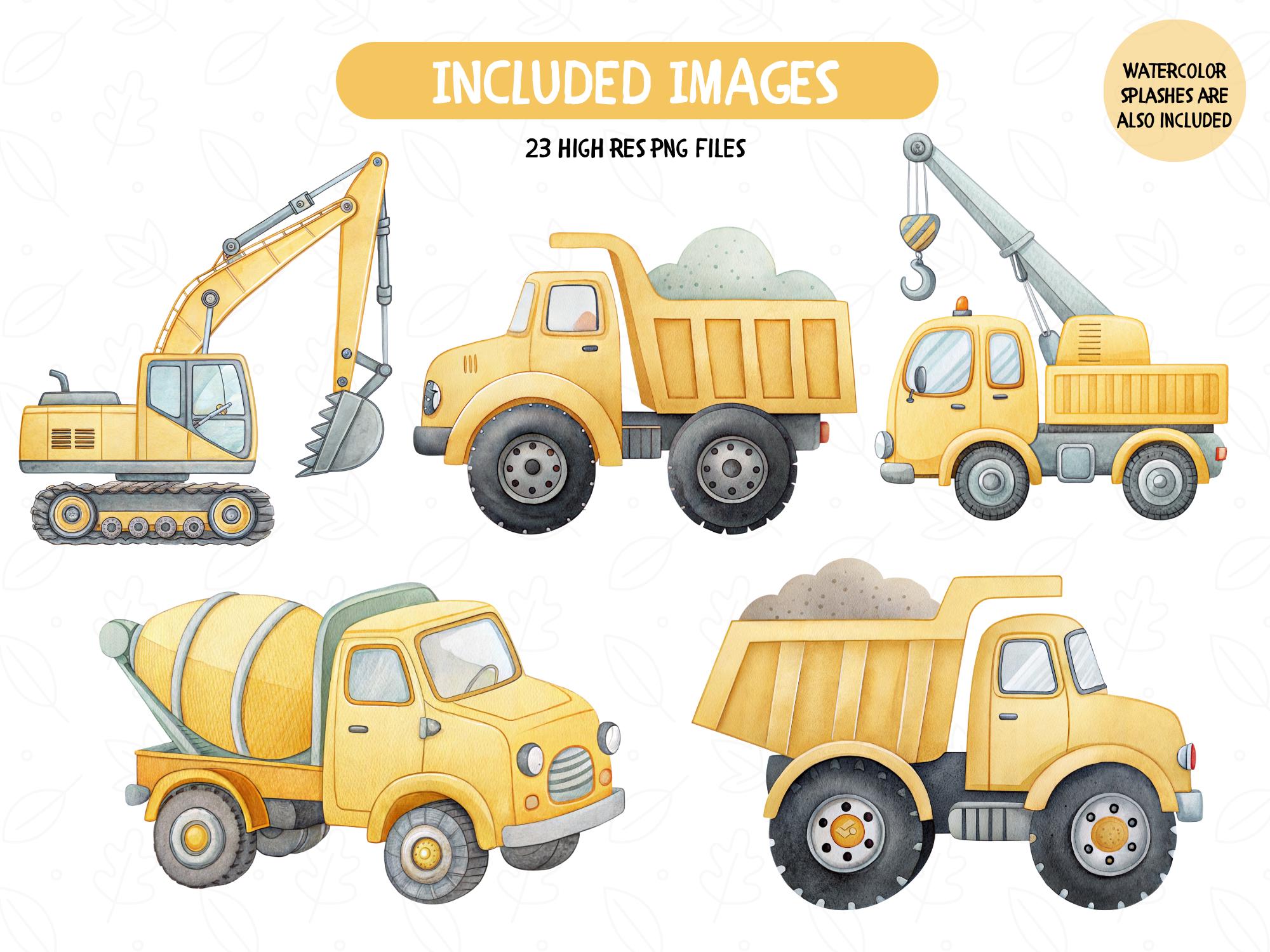 Kids Construction Clipart, Construction Party PNG, Baby Boy Truck PNG ...