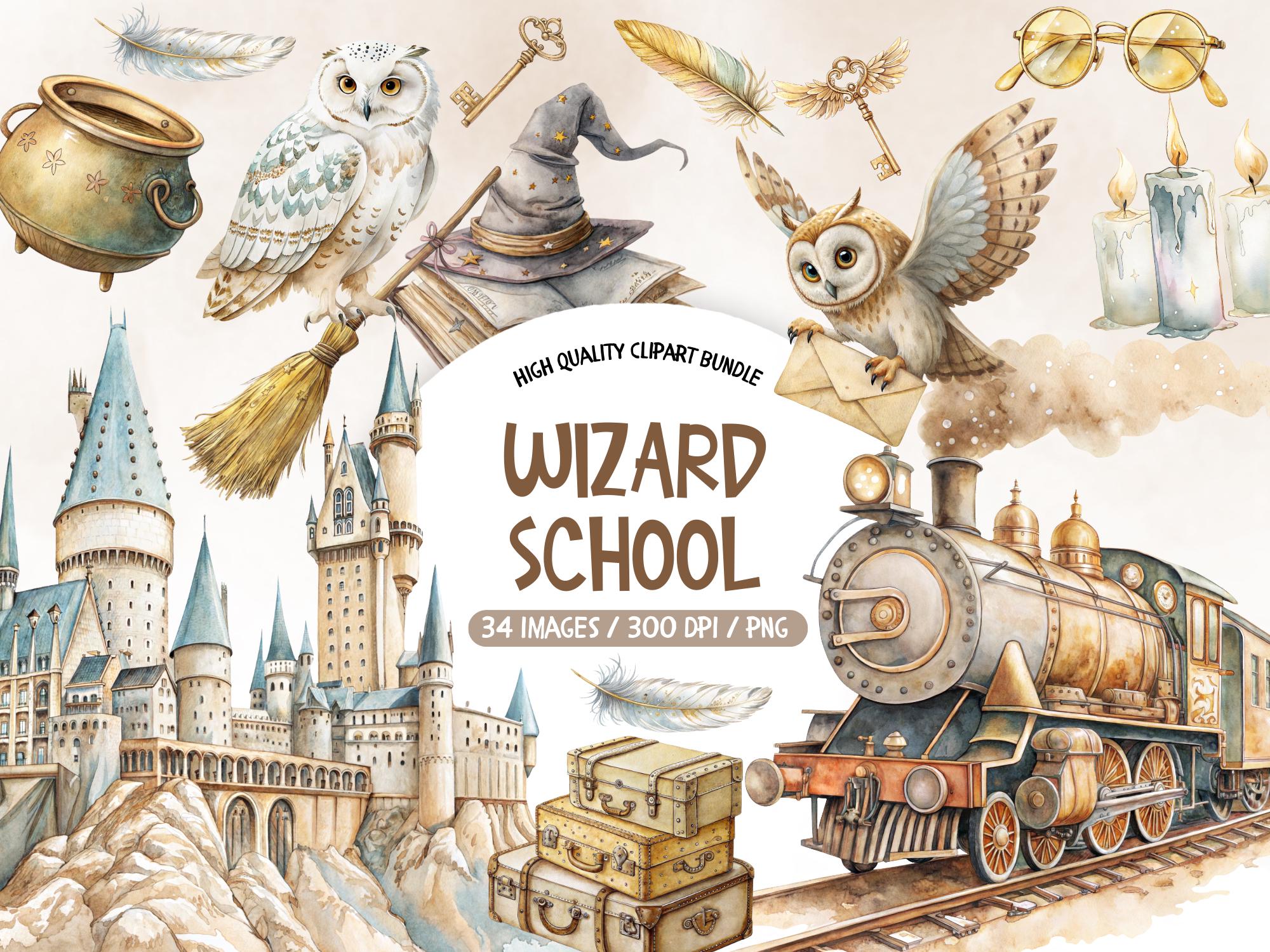 Wizard School Clipart Bundle, Magic Wizard Clipart, Wizard Academy ...