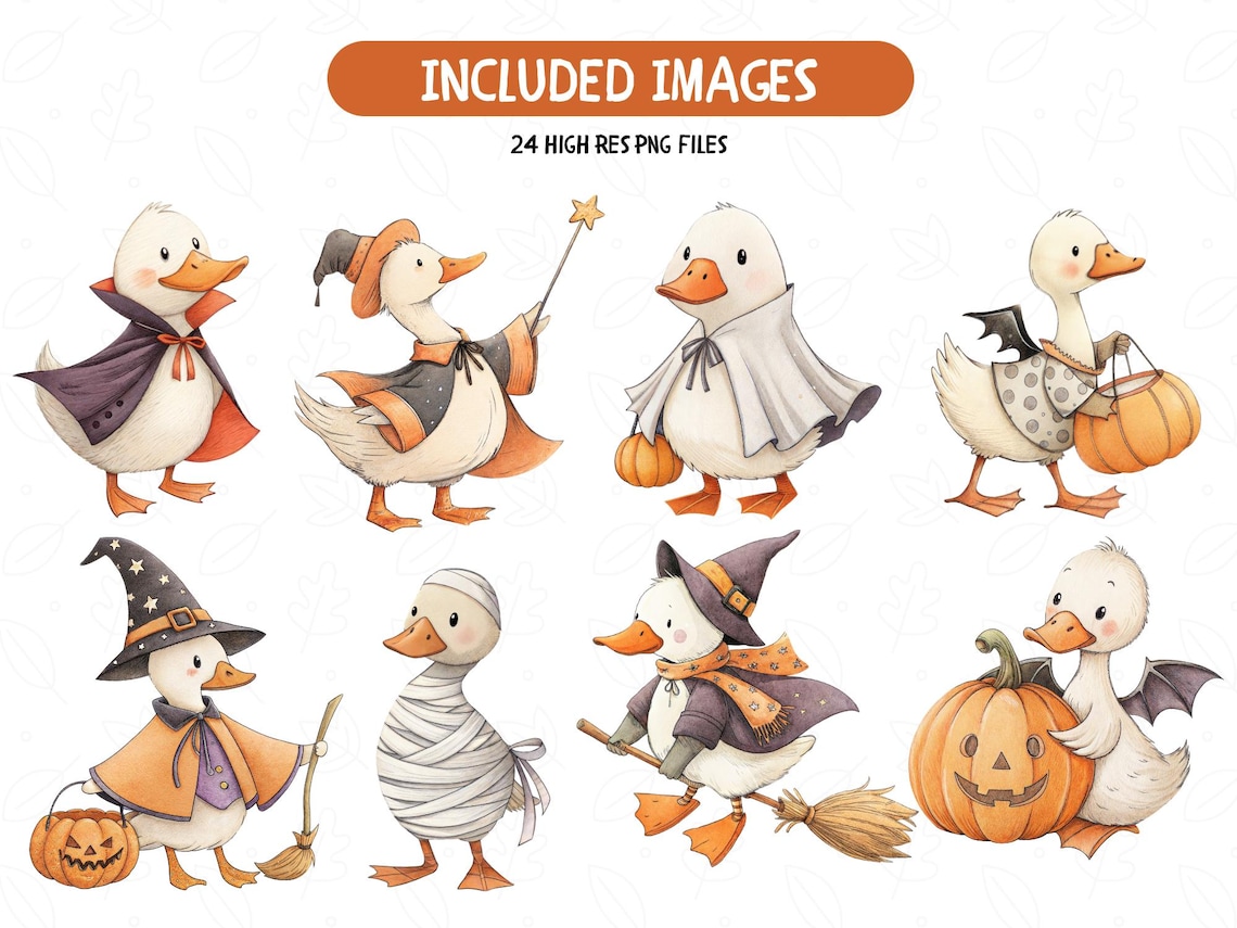 Witchy Goose Parade Clipart, Cute Halloween Clipart, Cute Goose Costume ...