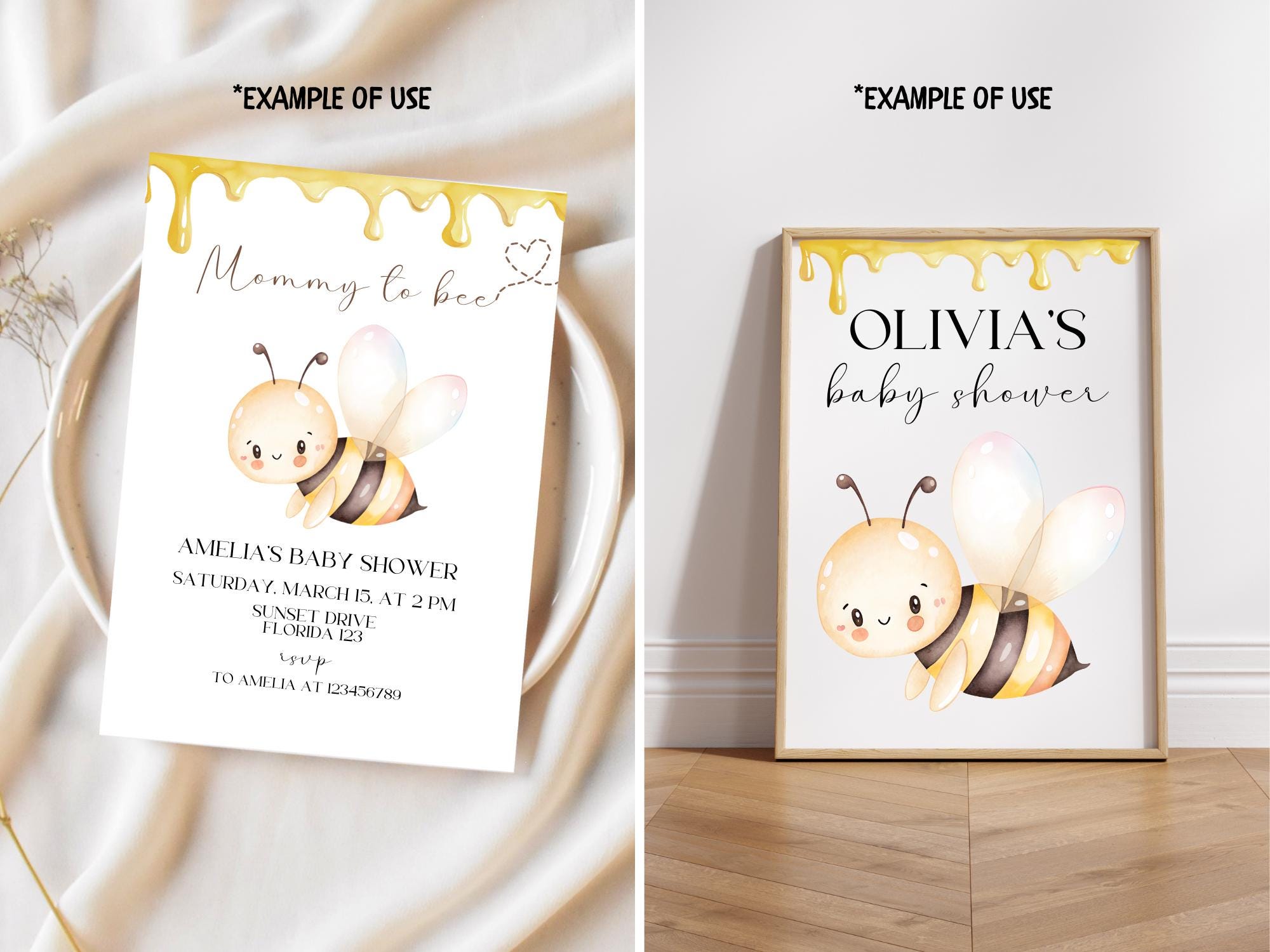 Cute Bee Watercolor Clipart, Baby Bee Clipart, Cute Bee Clip Art, Honey ...