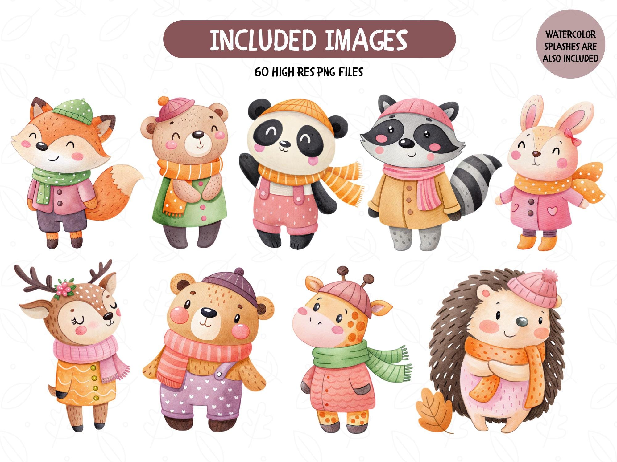 Fall Animals Clipart, Cute Woodland Clipart, Autumn Nursery Animals ...