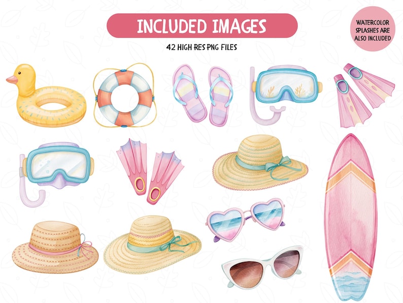 Summer Beach Clipart, Watercolor Summer Clip Art, Summer Watercolor Png ...