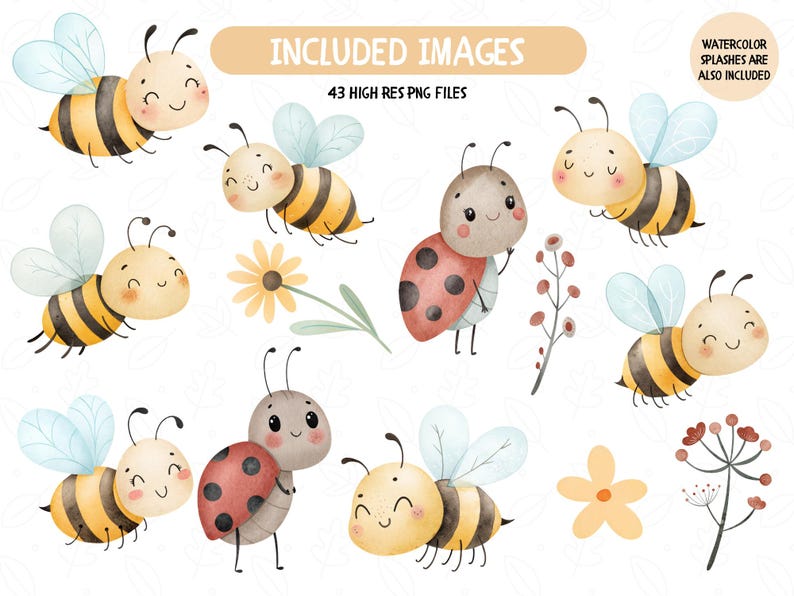 Cute Little Love Bugs Clipart, Insects Clipart, Spring Clip Art Bundle ...