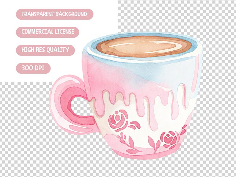 Watercolor Pastel Food Clipart, Kitchen Decor PNG (digital Download) - Etsy