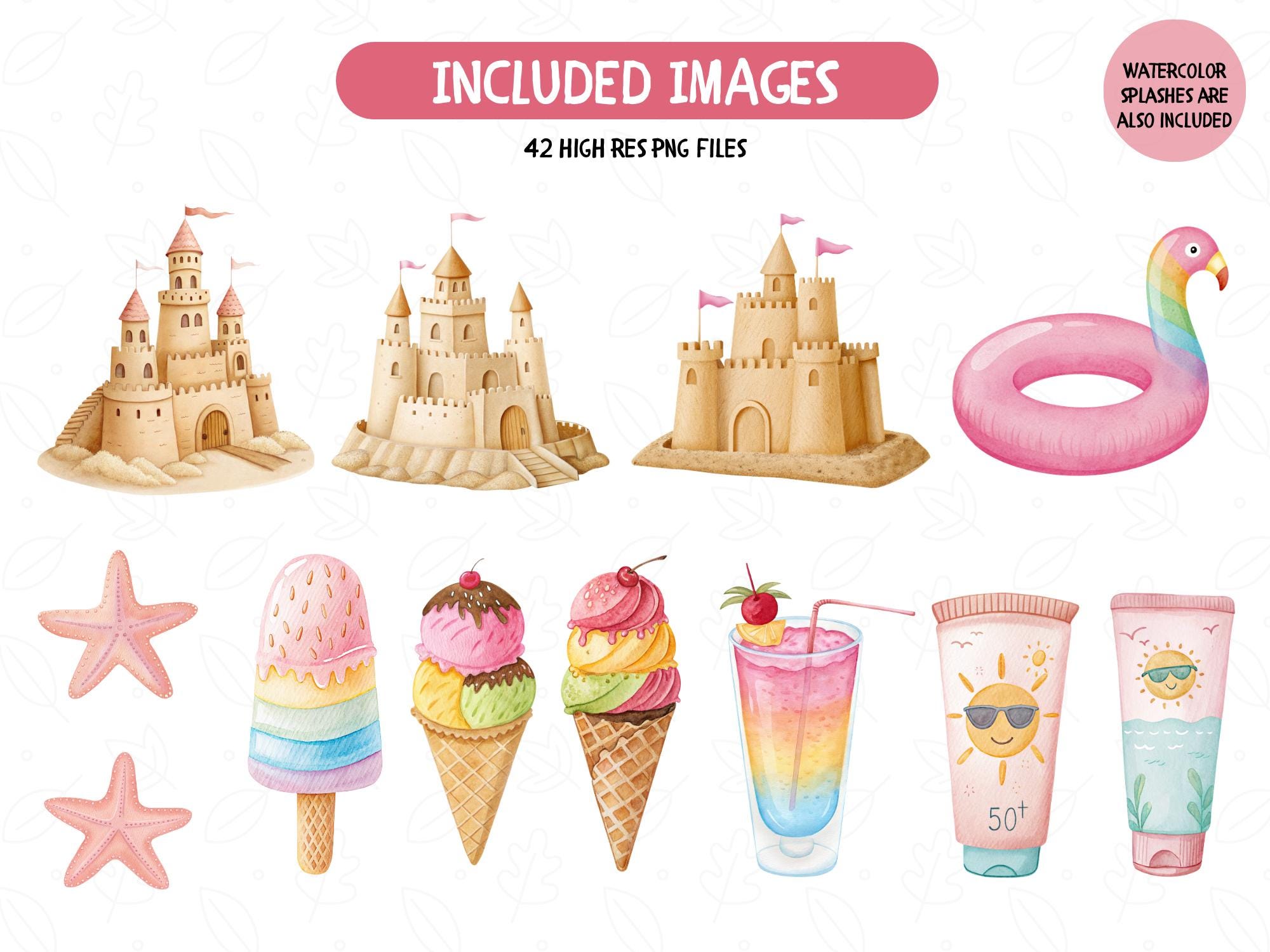 Summer Beach Clipart, Watercolor Summer Clip Art, Summer Watercolor Png ...