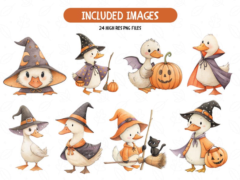 Witchy Goose Parade Clipart, Cute Halloween Clipart, Cute Goose Costume ...