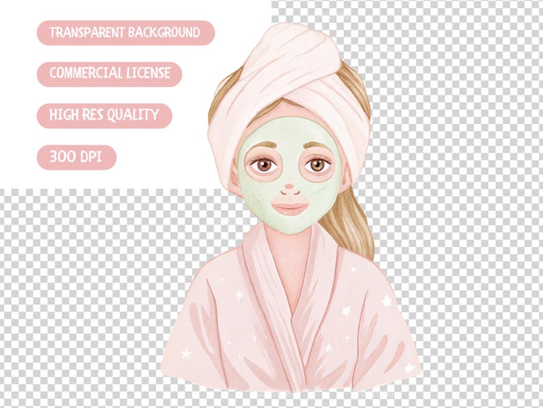 Sleepover Spa Day Illustrations: Glam Girls & Slumber Party – (digital ...