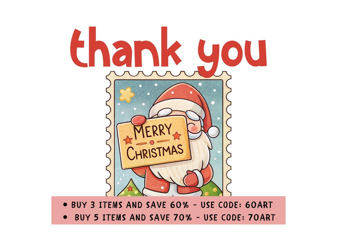 Cute Santa Stamps Clipart, Christmas Postage Stamps PNG, Vintage Santa ...