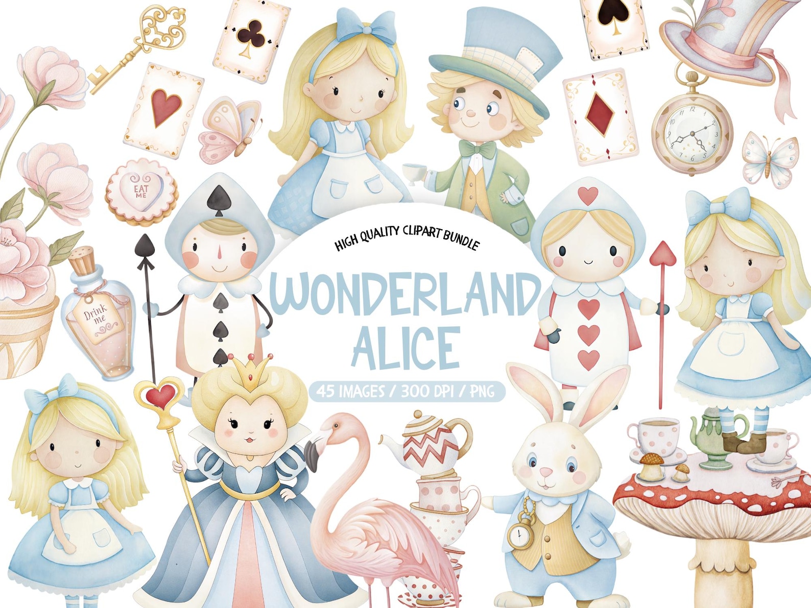 Paquete de ilustraciones de Alicia en el país de las maravillas ...