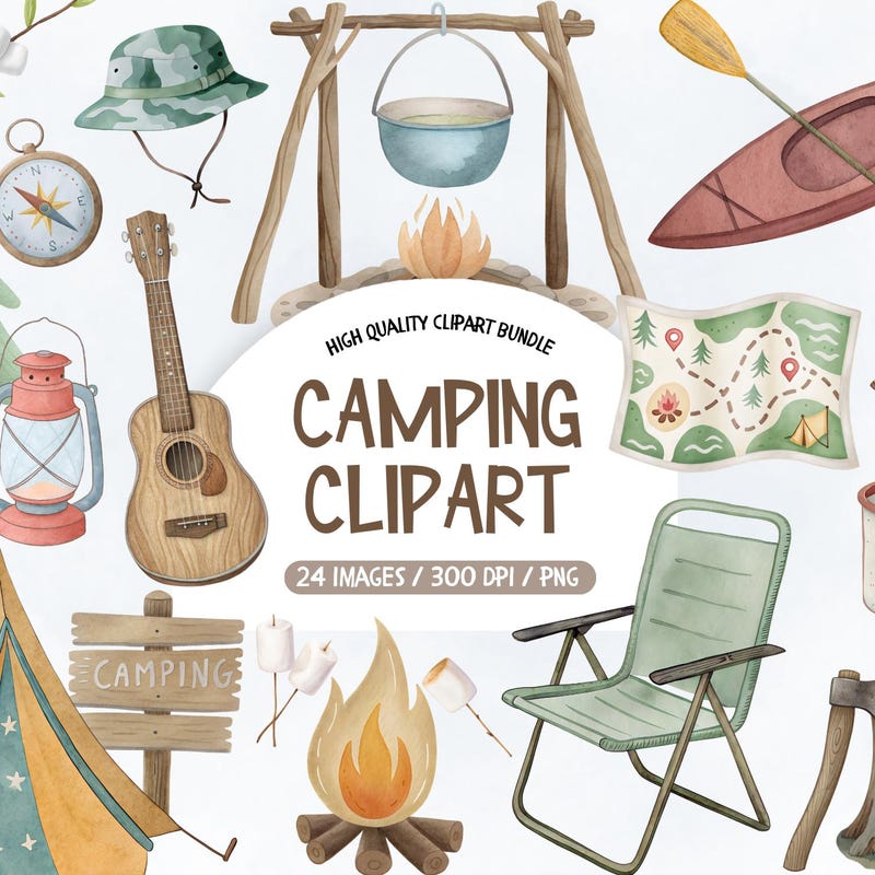 Camping Clipart - Etsy