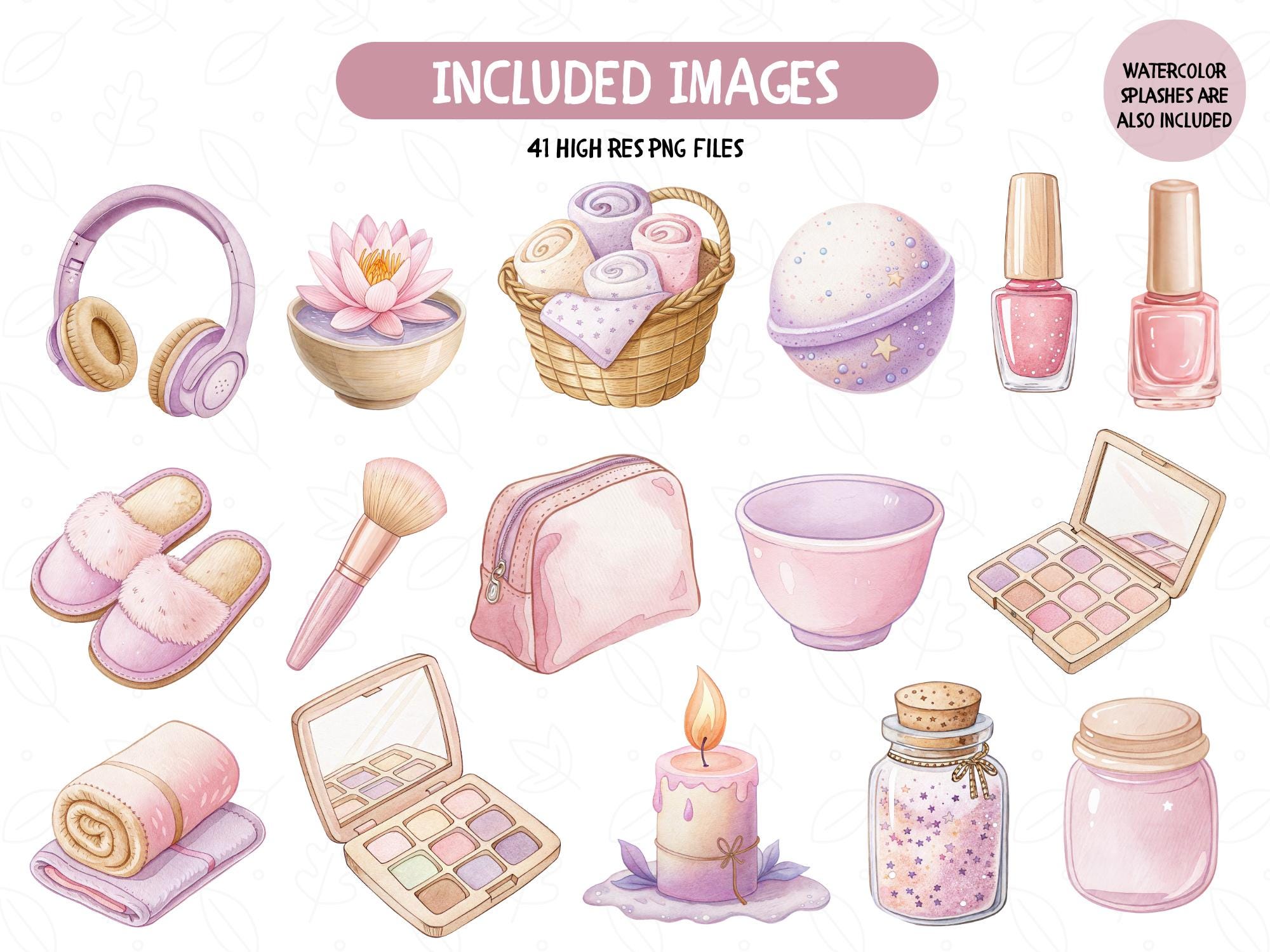 Spa Day Clipart, Cute Spa PNG Bundle, Self Care Clipart, Spa Party ...