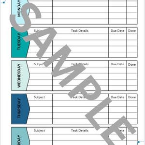 Homework Tracker - Geometric - Etsy