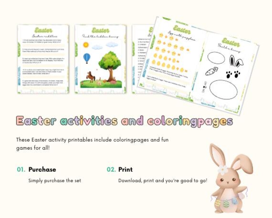 Printable Easter Activity Book - Etsy