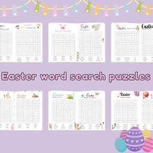 Printable Easter Word Search Games - Etsy