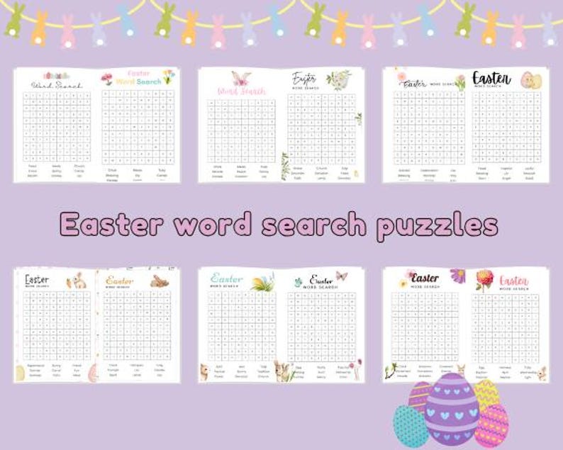 Printable Easter Word Search Games - Etsy