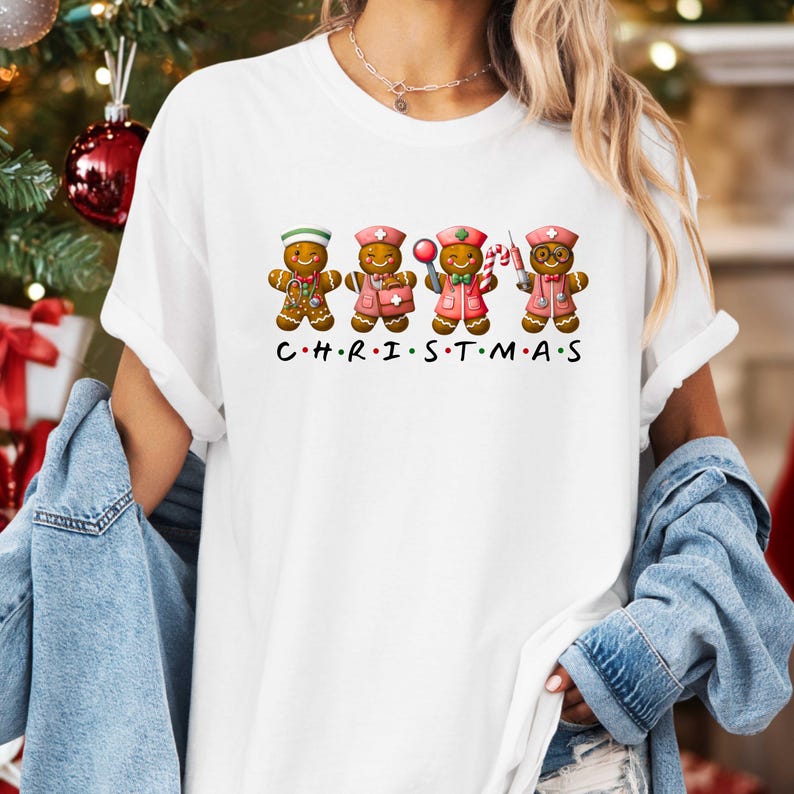 Comfort Colors® Christmas Gingerbread Man Nurse Shirt, Funny Holiday RN ...