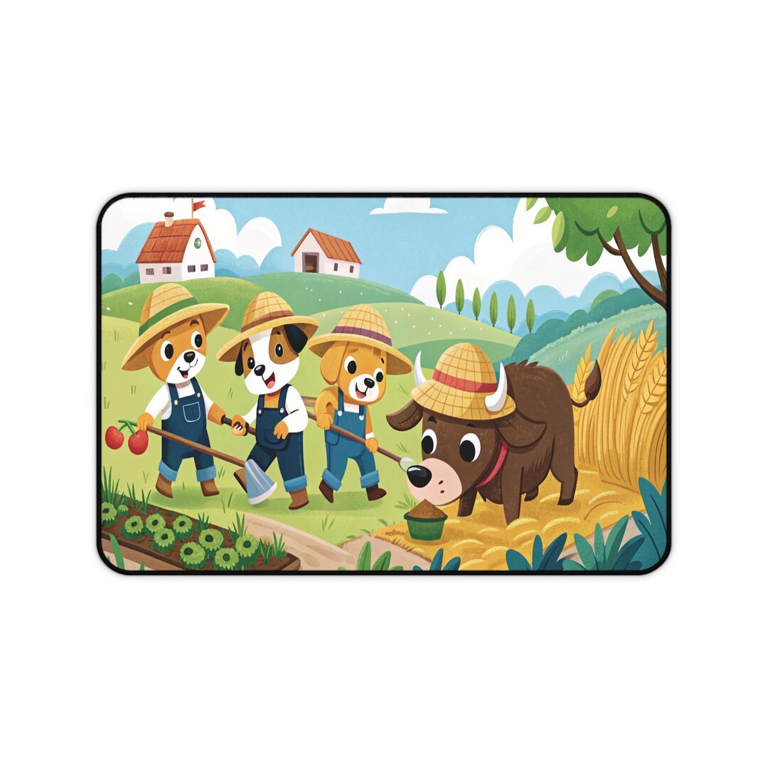 Whimsical Farm Animal Desk Mat - Cute Office Decor, Desk Accessories ...