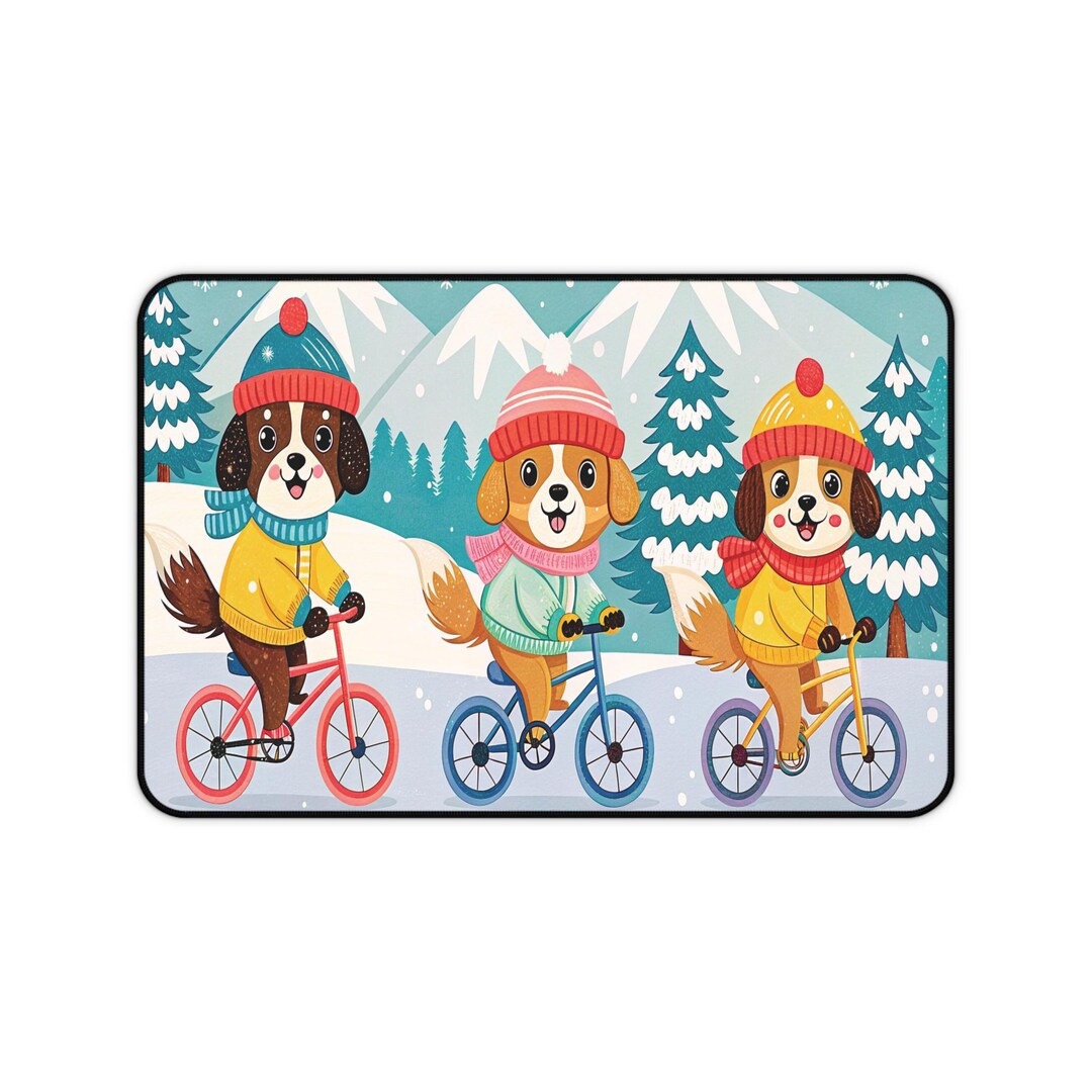 Cute Dog-themed Desk Mat, Dog Lovers Gift, Winter Home Office Decor ...