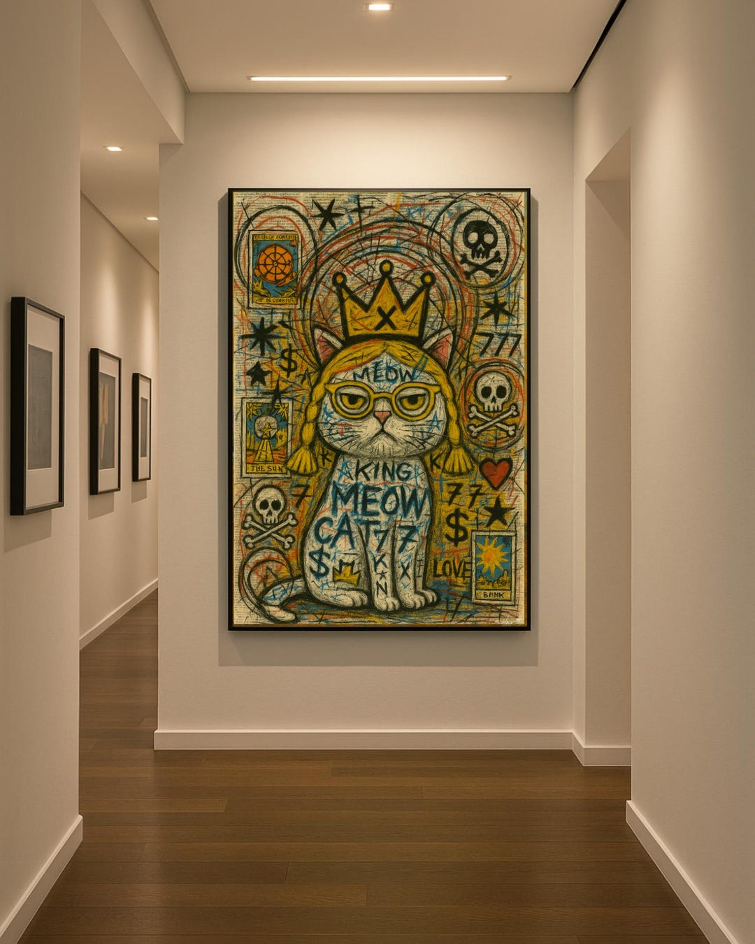 King Meow Graffiti Cat Wall Art Urban Pop Art Cat Painting, Street Art ...