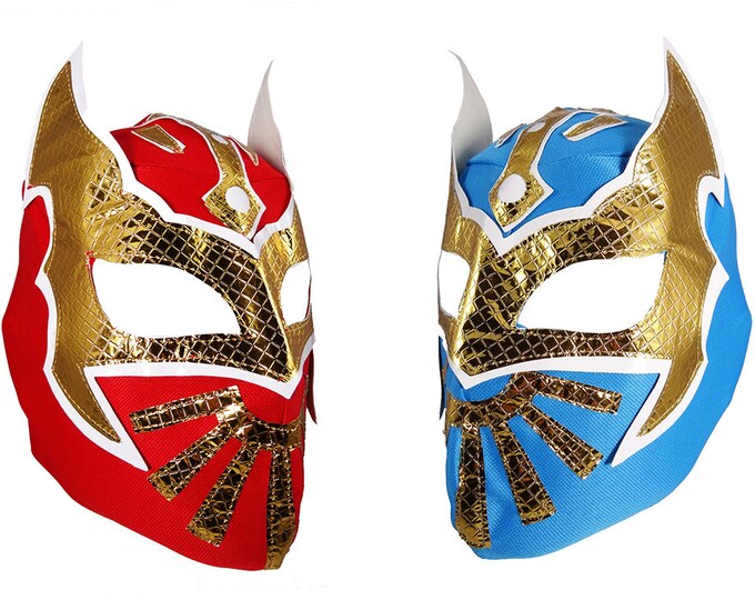 2pk LUCHADORES Lucha Libre Halloween Costume Mask Pair (ikids to Young ...