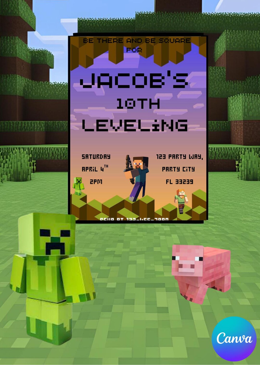 Minecraft Leveling up Template - Etsy
