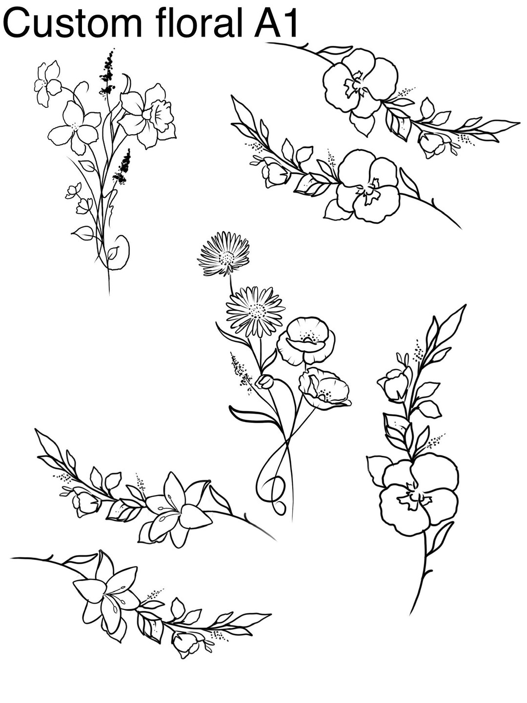 Pre Made Tattoo Stencils. Just Apply to Skin and Tattoo! All Pre Made ...