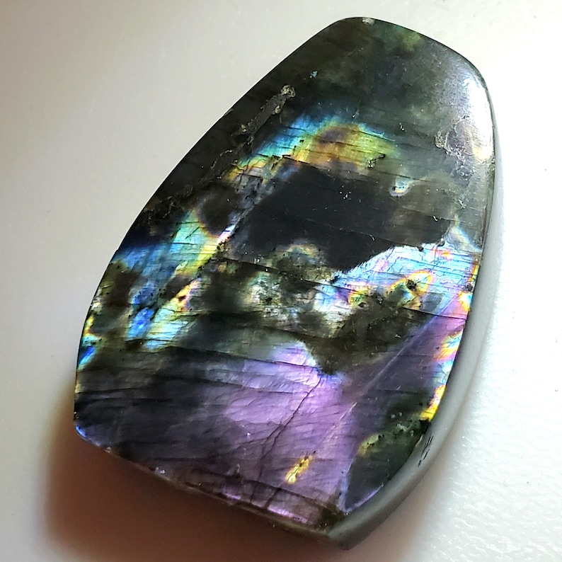 Labradorite Freeform • Purple–gold Window Flash • 77 G • 2.25×1.75×0.5 ...