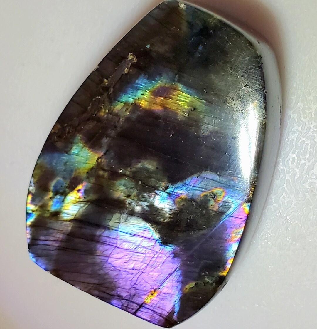 Labradorite Freeform • Purple–gold Window Flash • 77 G • 2.25×1.75×0.5 ...