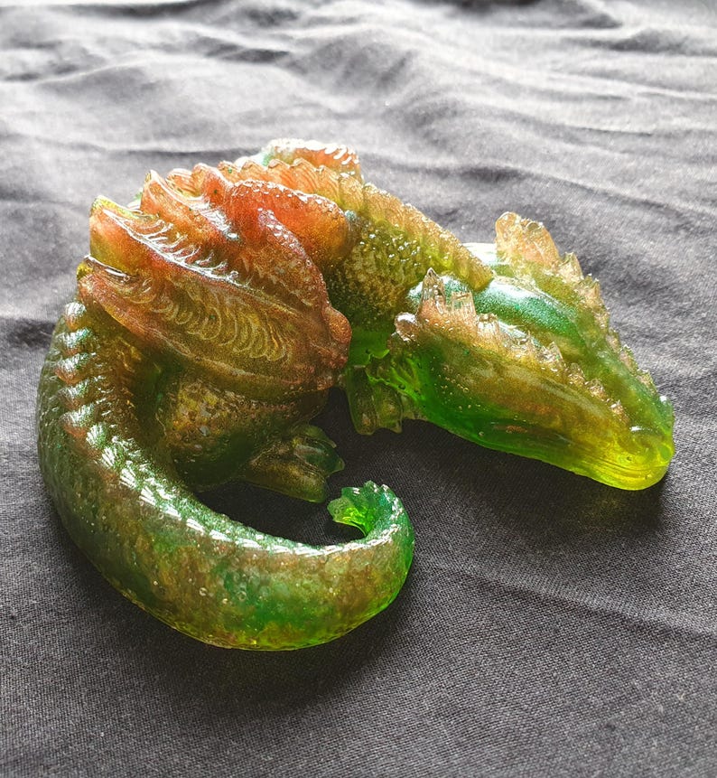 Custom Make a Resin Sleeping Dragon Ornament: Fantasy Decor - Etsy