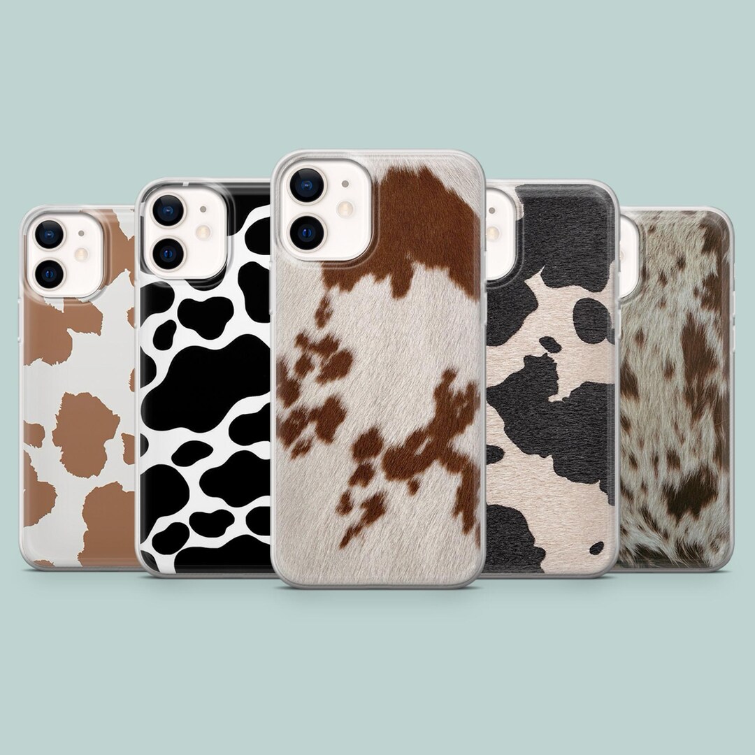Cow Print Phone Case Animal Print Western Farm Cover for iPhone 16 15 ...