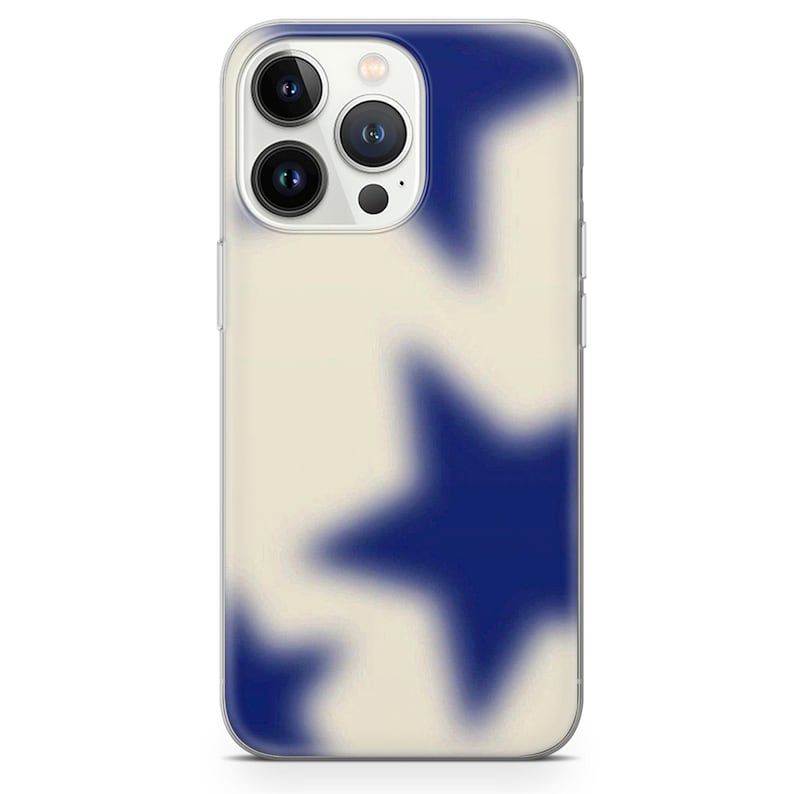 Navy Star Phone Case Aesthetic Blue Star Cover for iPhone 16 15 14 13 ...