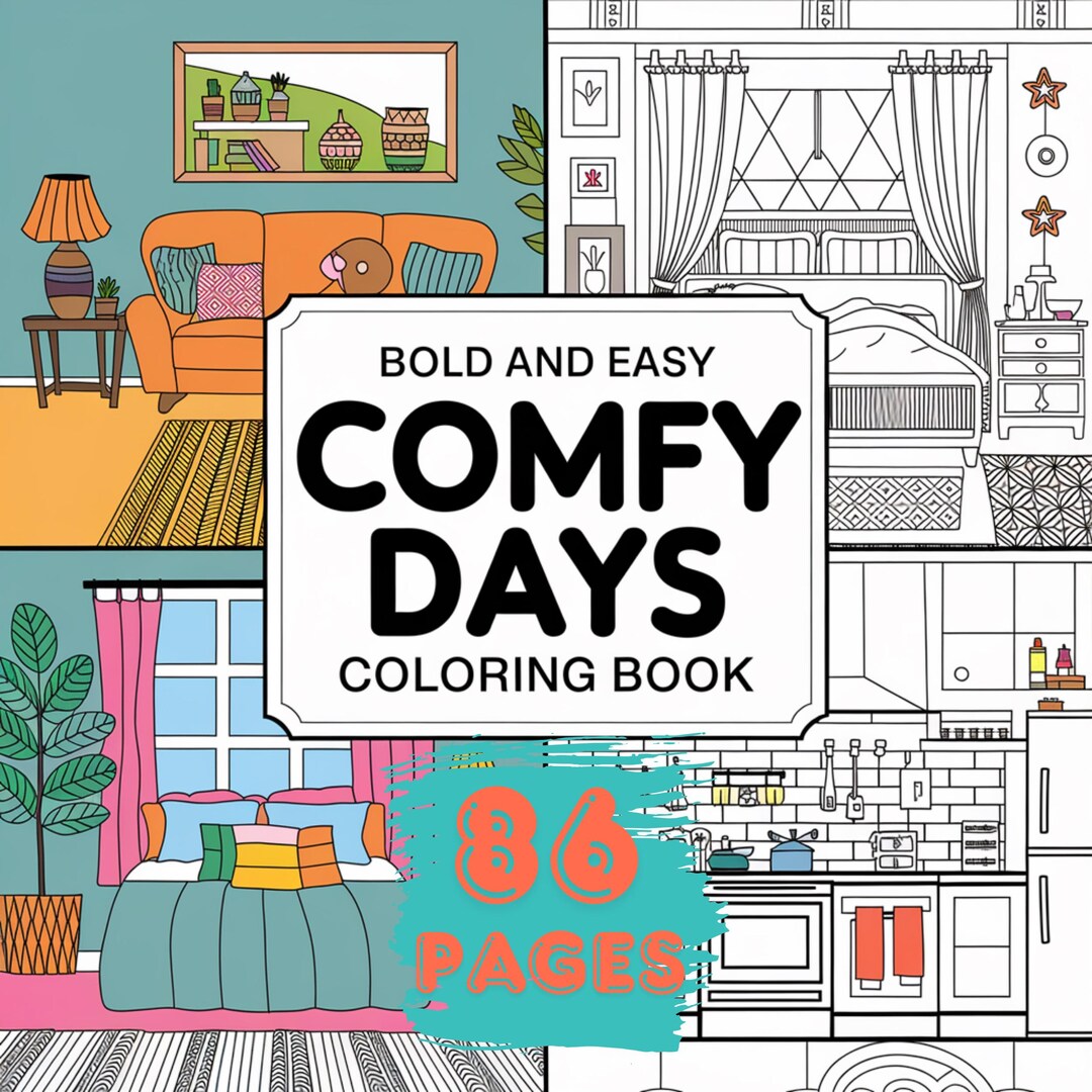 Comfy Days Cozy Home Scenes Printable & Digital Coloring Books - Etsy