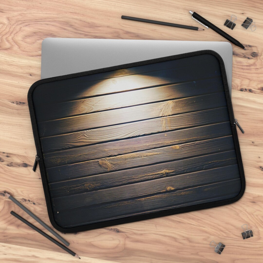 Customizable Wooden Texture Laptop Sleeve: Neoprene Padded Tech Case - Etsy