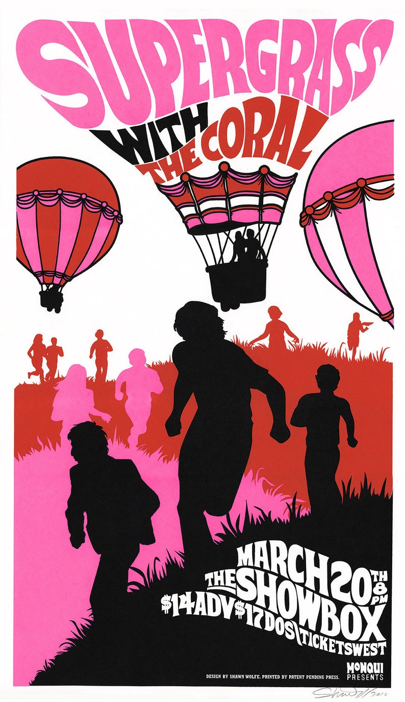 Supergrass Poster by Shawn Wolfe ***RARE*** - Etsy